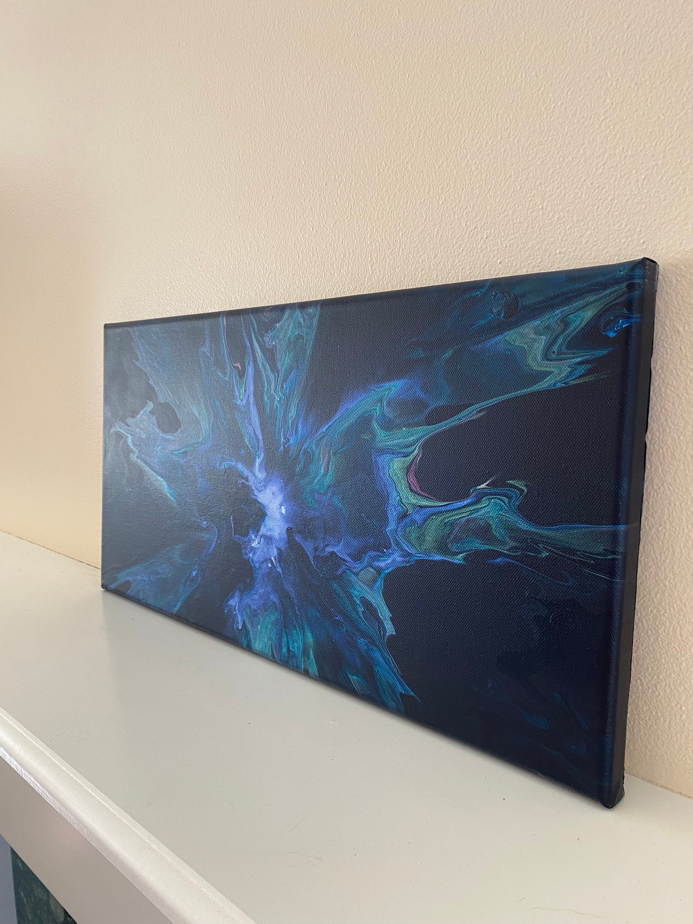 Fluid Painting Pearl Splash, Original Fluid Art, Acrylic Pour, Abstract ...