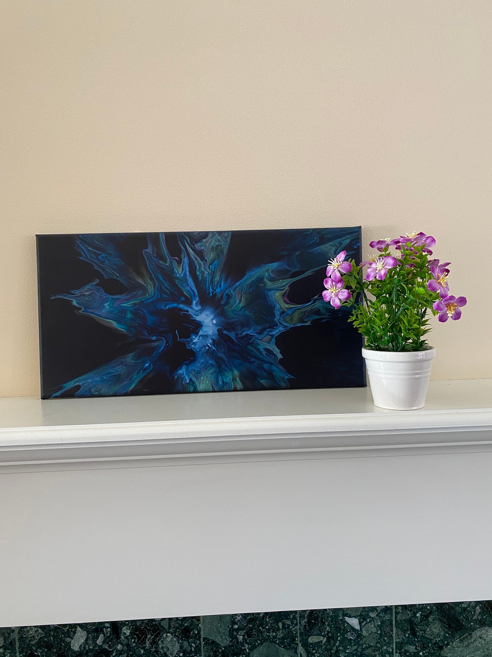 Fluid Painting Pearl Splash, Original Fluid Art, Acrylic Pour, Abstract ...