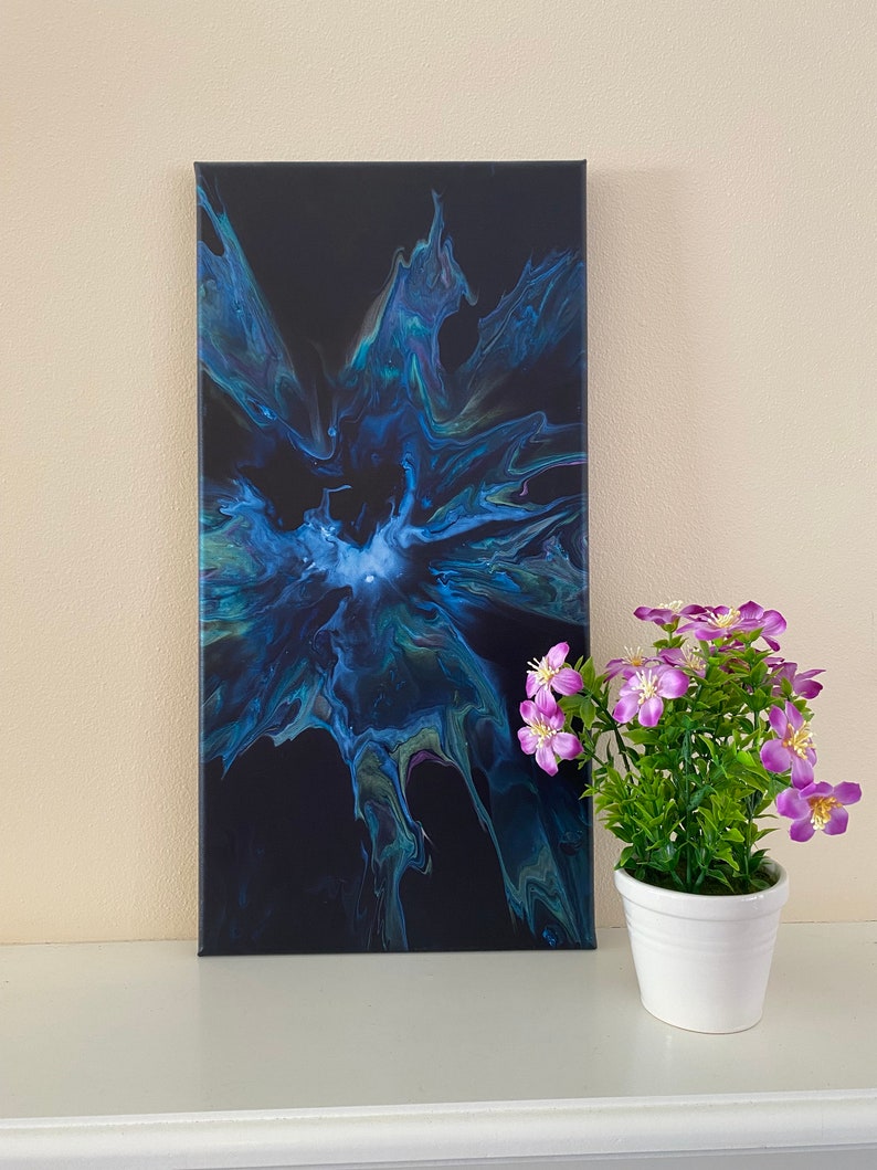 Fluid Painting Pearl Splash, Original Fluid Art, Acrylic Pour, Abstract ...