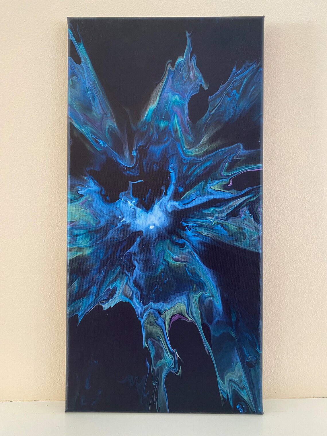 Fluid Painting Pearl Splash, Original Fluid Art, Acrylic Pour, Abstract ...