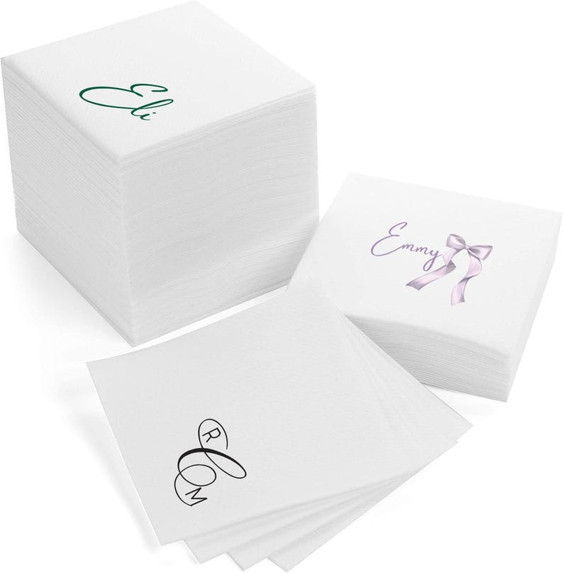 Linen Napkins Custom Print Logo Artwork and Design Cocktail ...
