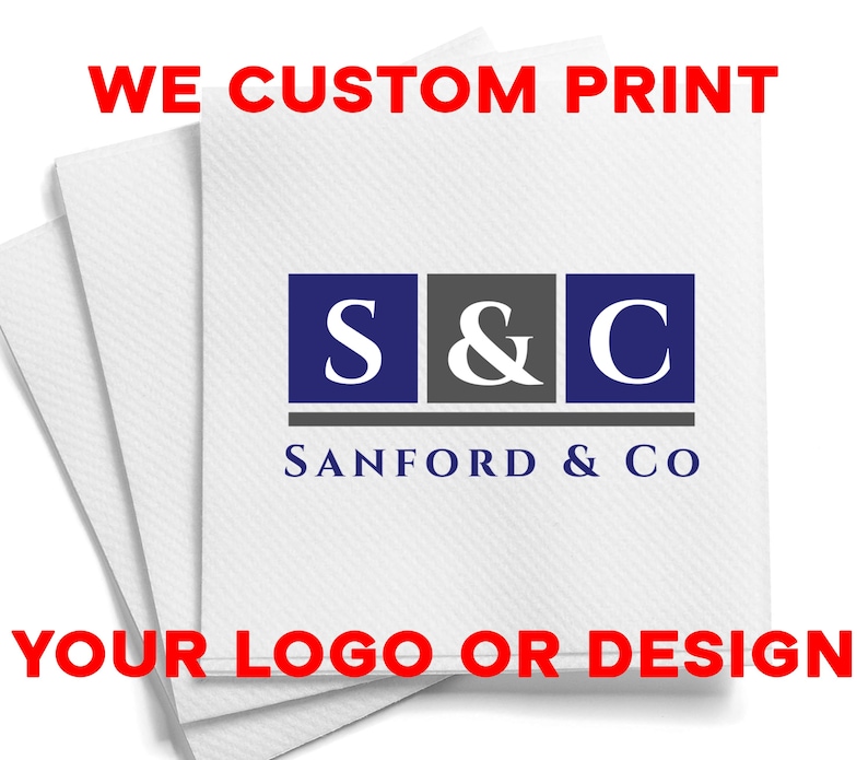 Linen Napkins Custom Print Logo Artwork and Design Cocktail ...