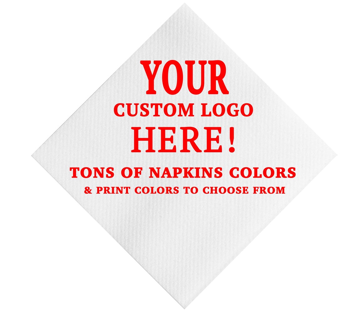 Linen Napkins Custom Print Logo Artwork and Design Cocktail ...