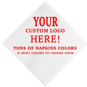 Linen Napkins Custom Print Logo Artwork and Design Cocktail ...