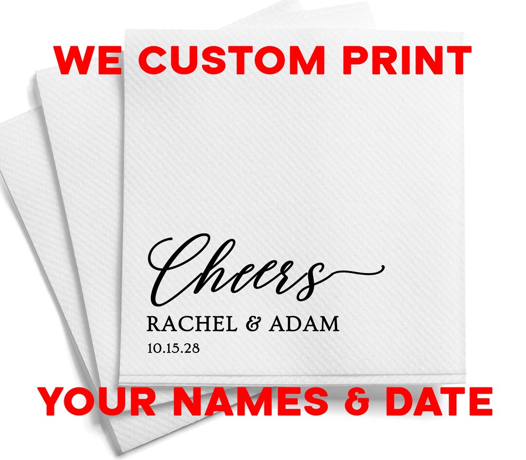 Linen Napkins Custom Print Cocktail Napkins Personalized for Bar ...