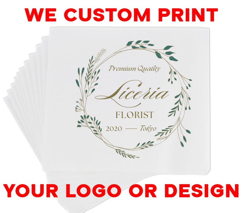 Paper Napkins Custom Print Logo Artwork and Design Cocktail ...