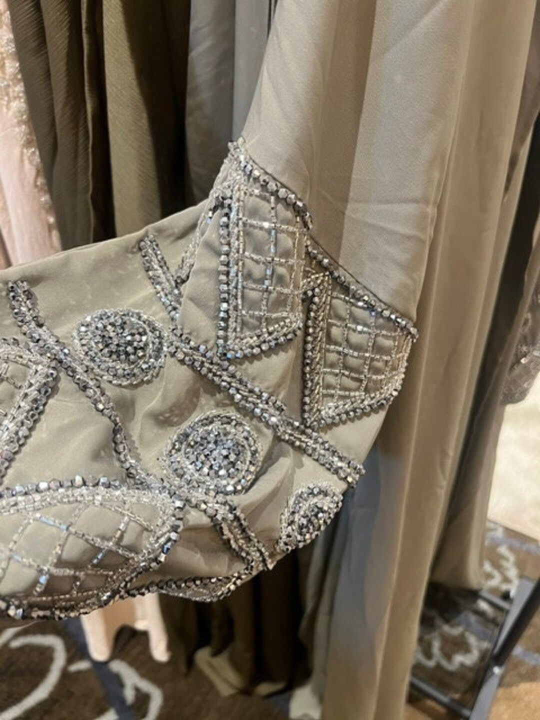 Embellished Beaded Abaya Party Abaya Modest Wear Hijab Jilbab Thobe ...