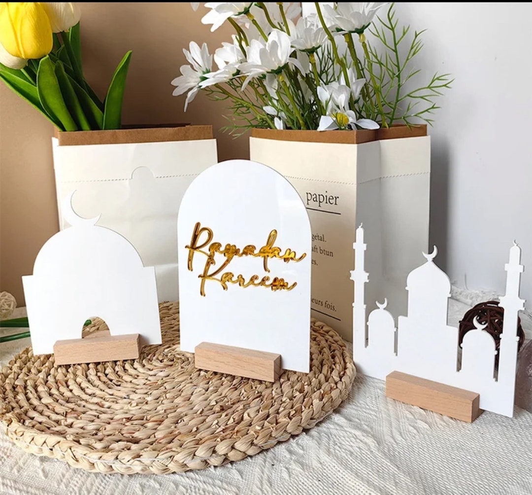 Moroccan Mosque Acrylic, Ramadan Decor, Small Mosque Stand, Ramadan ...