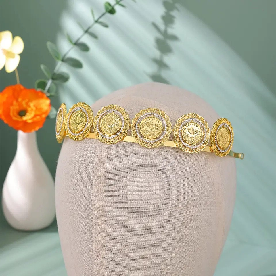 24k Gold COIN Lira Headband Henna Palestine - Etsy