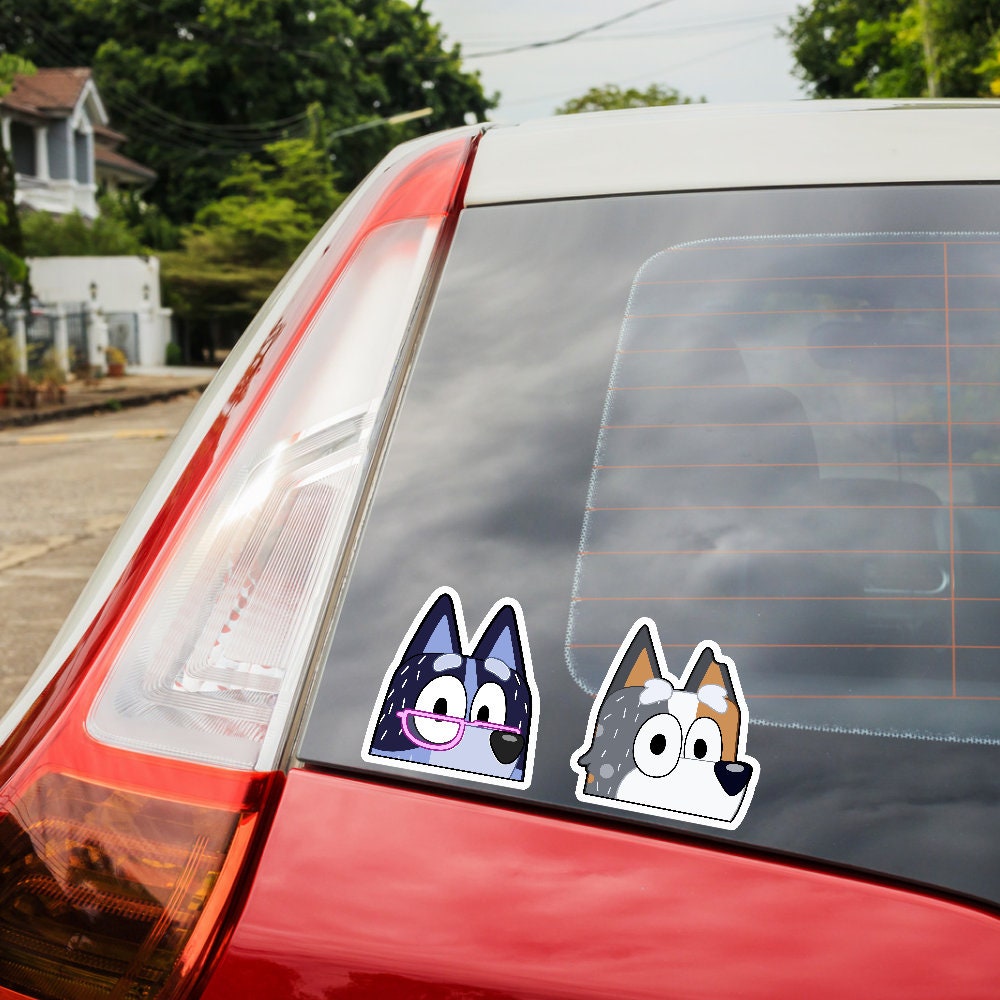 Bandit Chili Bluey Bingo Heeler Family Window Peeker Stickers / Bluey ...