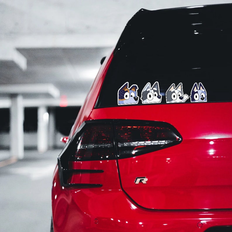 Bandit Chili Bluey Bingo Heeler Family Window Peeker Stickers / Bluey ...