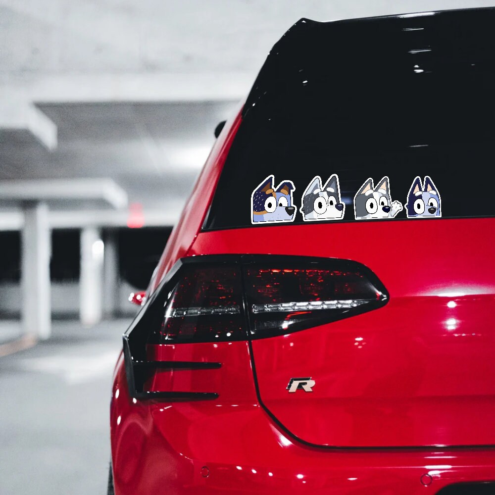 Bandit Chili Bluey Bingo Heeler Family Window Peeker Stickers / Bluey ...