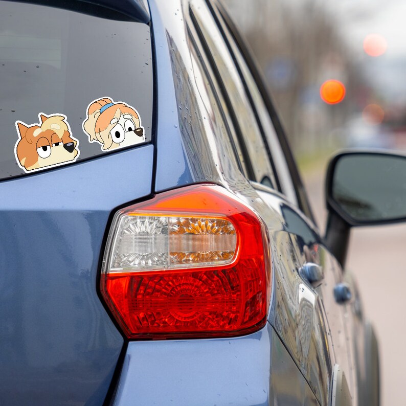 Bandit Chili Bluey Bingo Heeler Family Window Peeker Stickers / Bluey ...