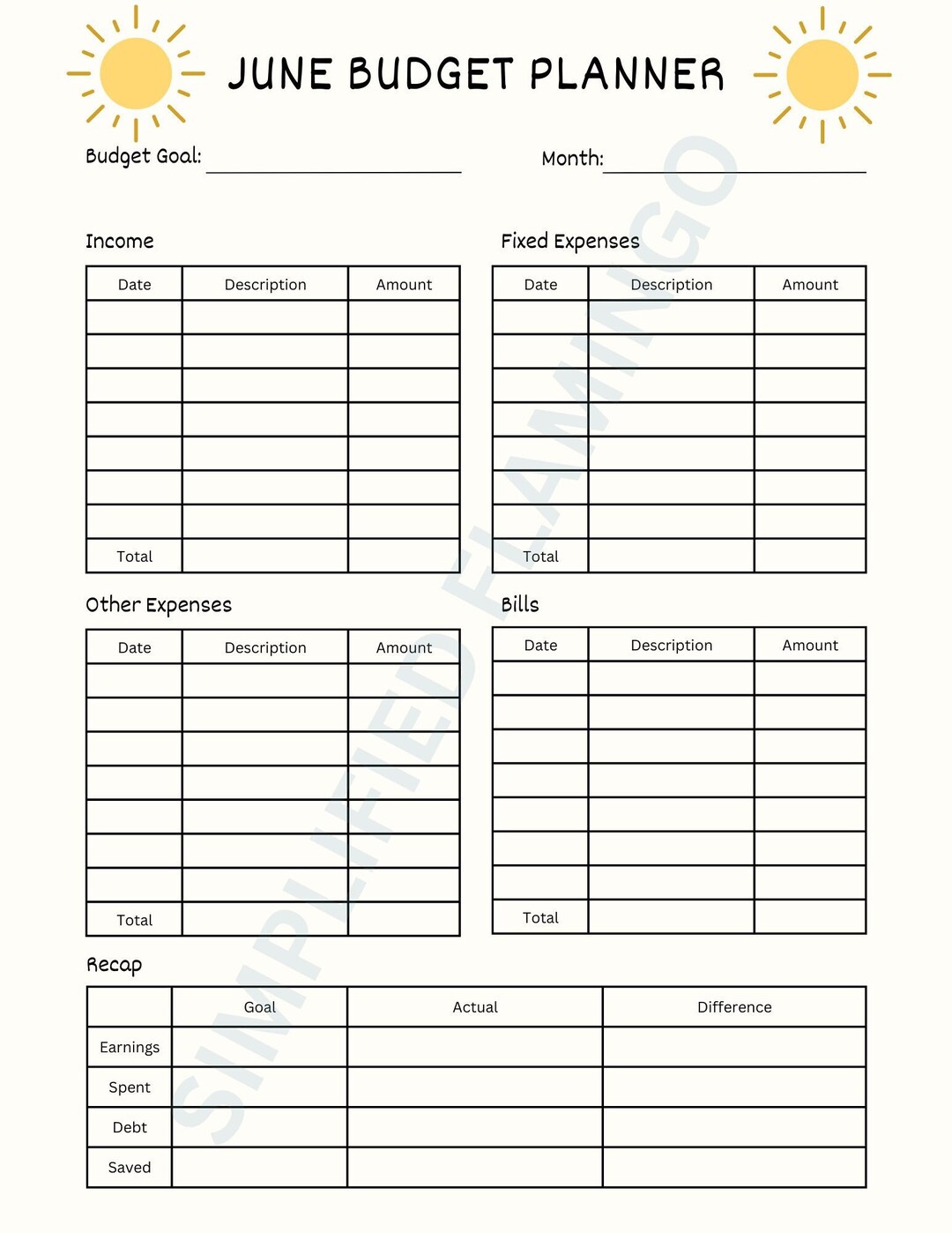 Simple Budget Planner: Fun 12 Month Budget Planning Pages - Etsy