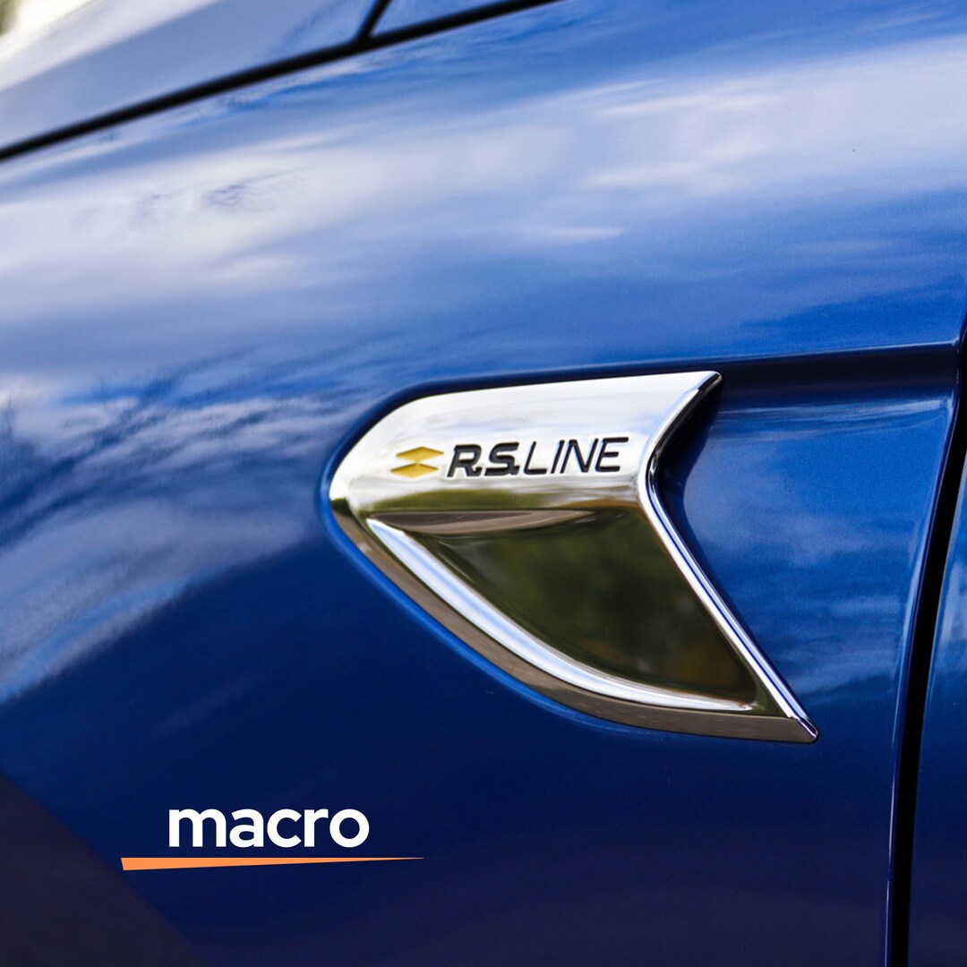 3D Chrome Front Fender RS Line Emblem, Renault Clio V HB 2019-2023 ...