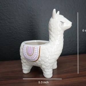 Cute Llama Ceramic Pot - White or Blue - Etsy