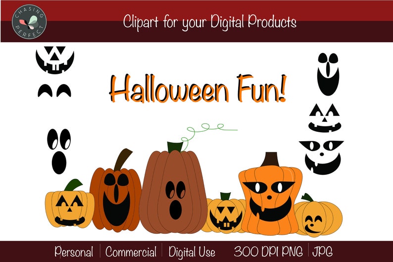 Cute Pumpkin Clipart- Pumpkin Clip Art, Halloween Clip Art, Fall Clip ...