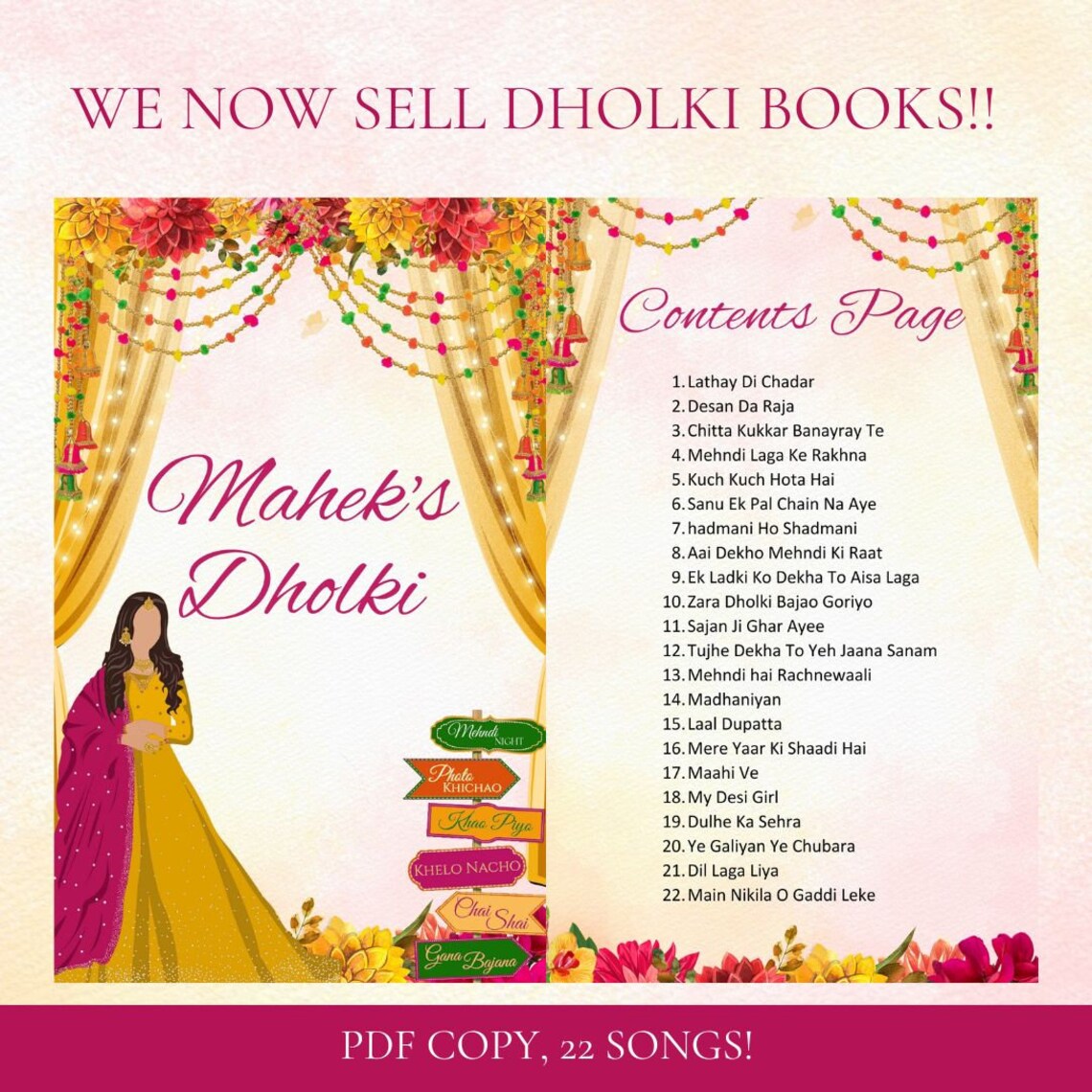 DIGITAL DOWNLOAD Modern Dholki Book, Mayoun Book,, Desi Song Book ...