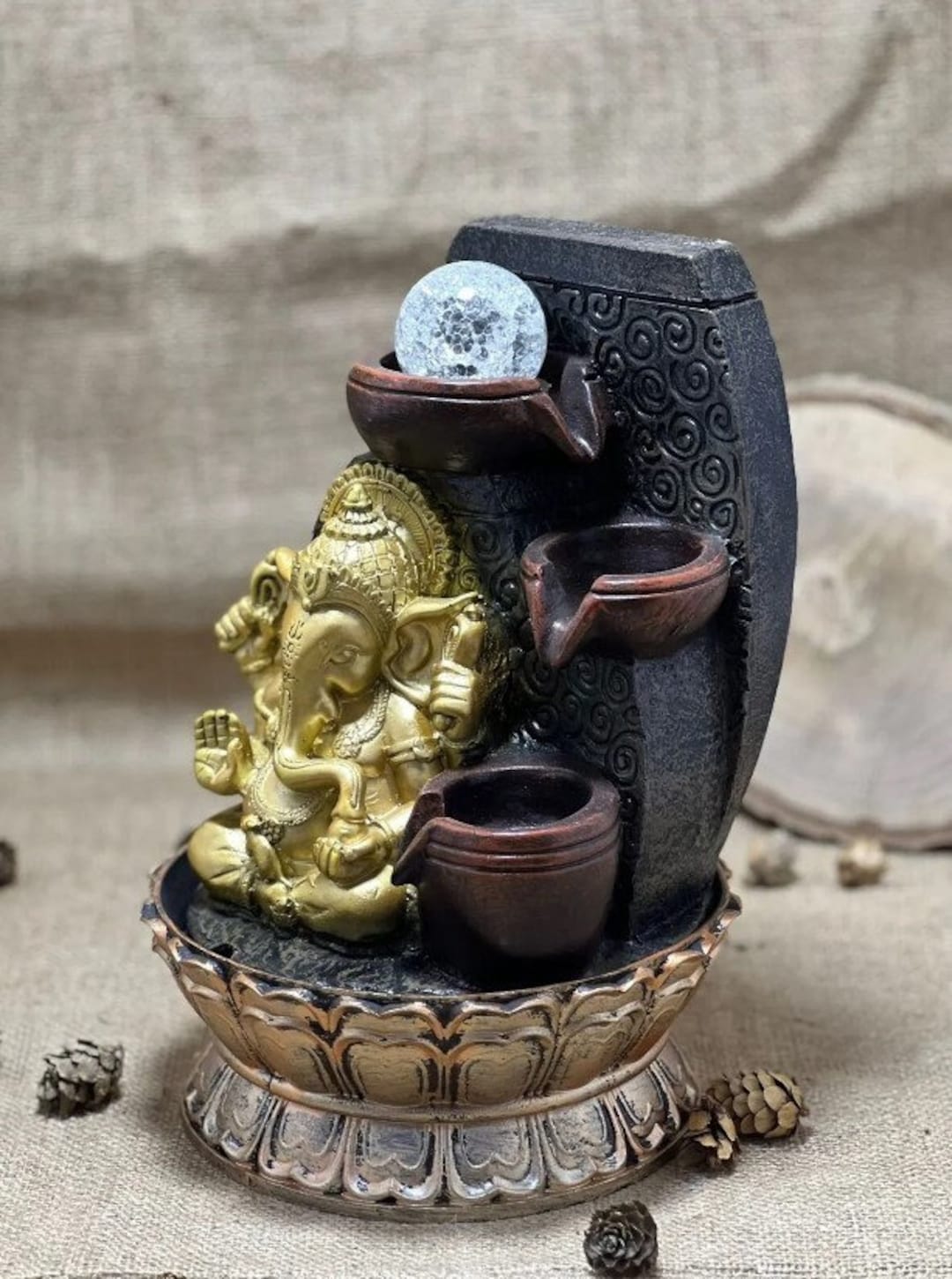 Big Ganesh Statue water Mechanical Waterfall Ganesha Lord - Etsy