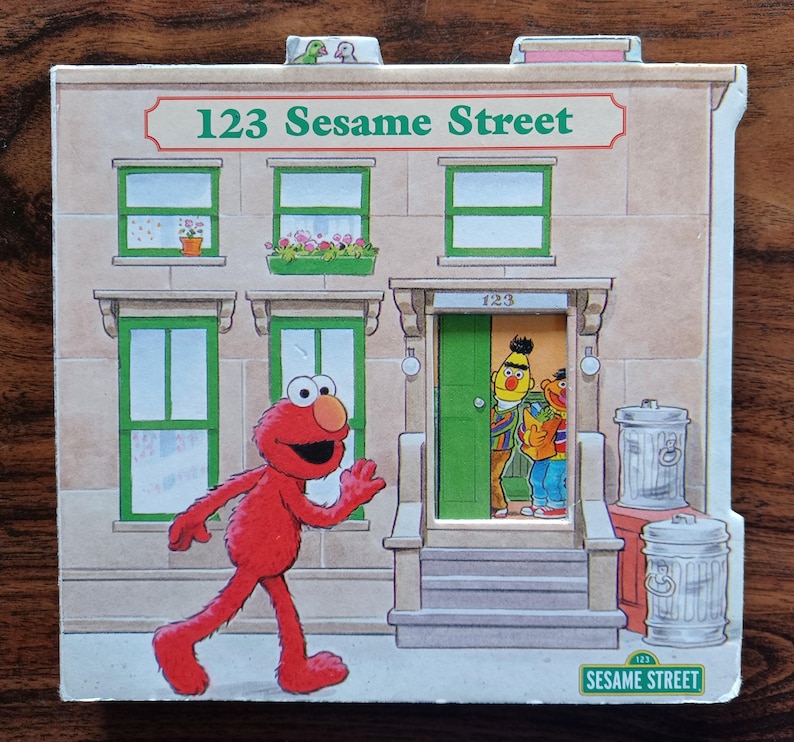 123 Sesame Street, Elmo's Neighborhood, Vintage Board Book, by Susan ...