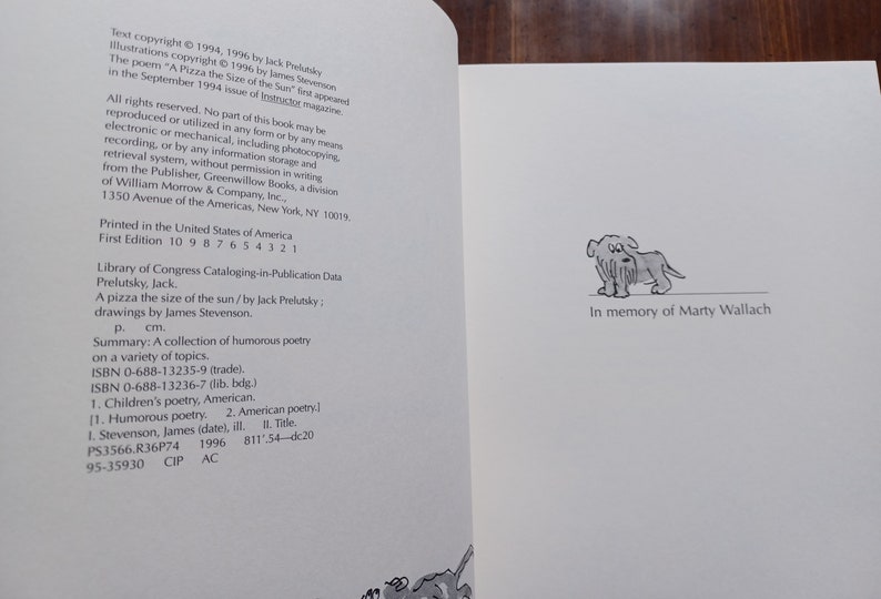 A Pizza the Size of the Sun, Poems by Jack Prelutsky, First Edition - Etsy