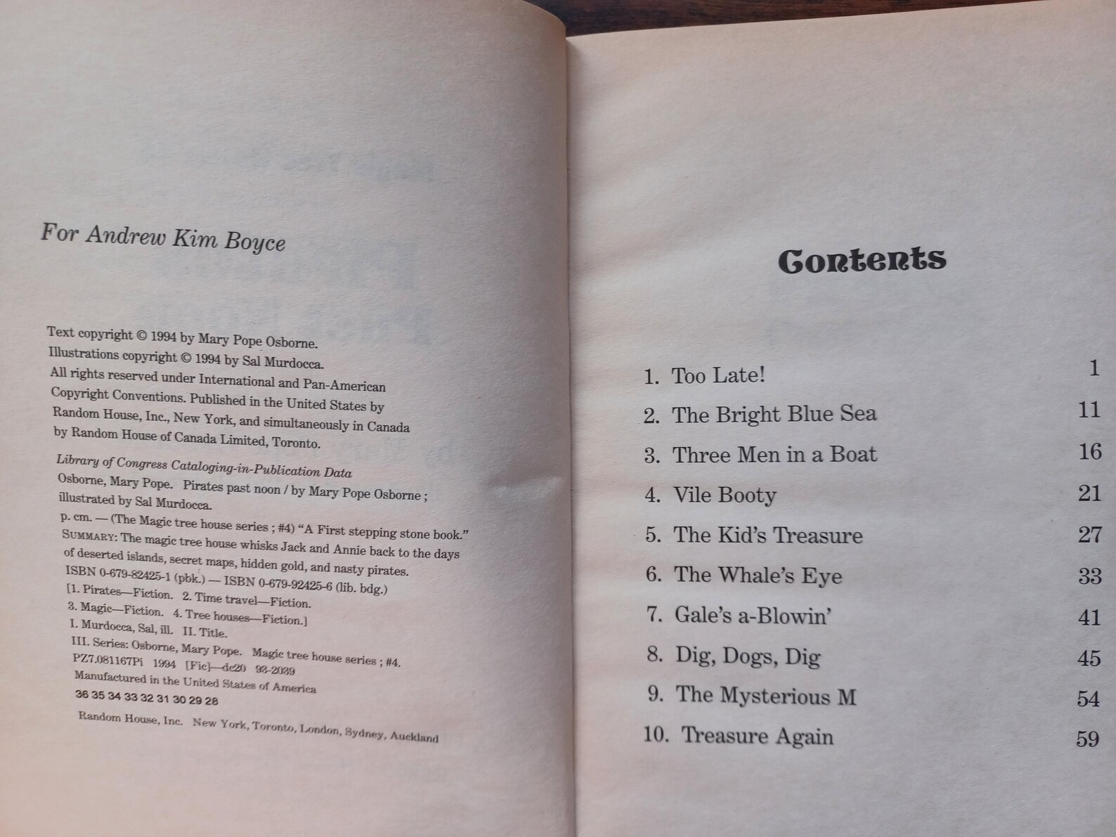 Pirates Past Noon, Magic Tree House #4, by Mary Pope Osborne, Junior ...