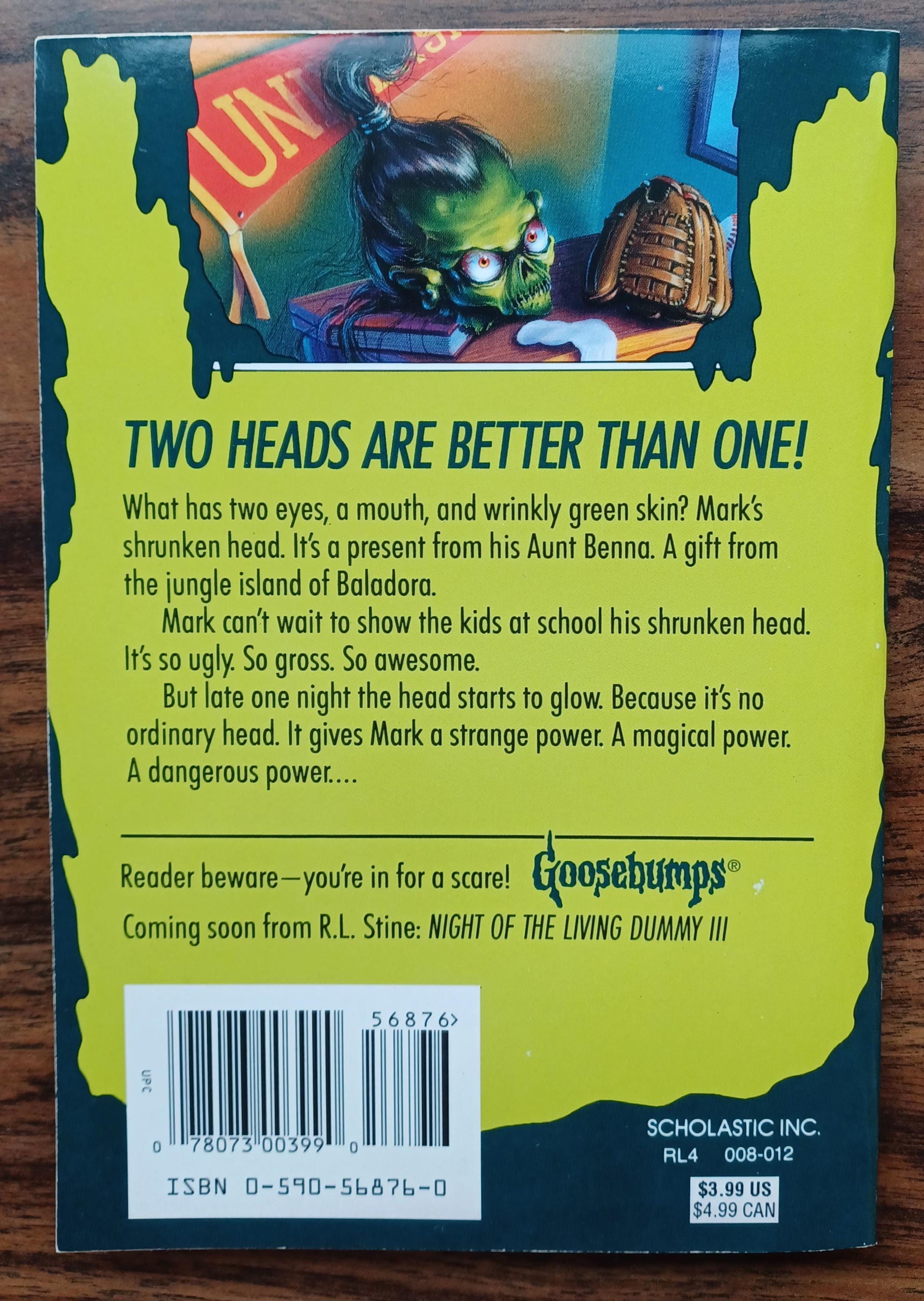 How I Got My Shrunken Head, by R.L. Stine, Goosebumps 39, Vintage 1990s ...