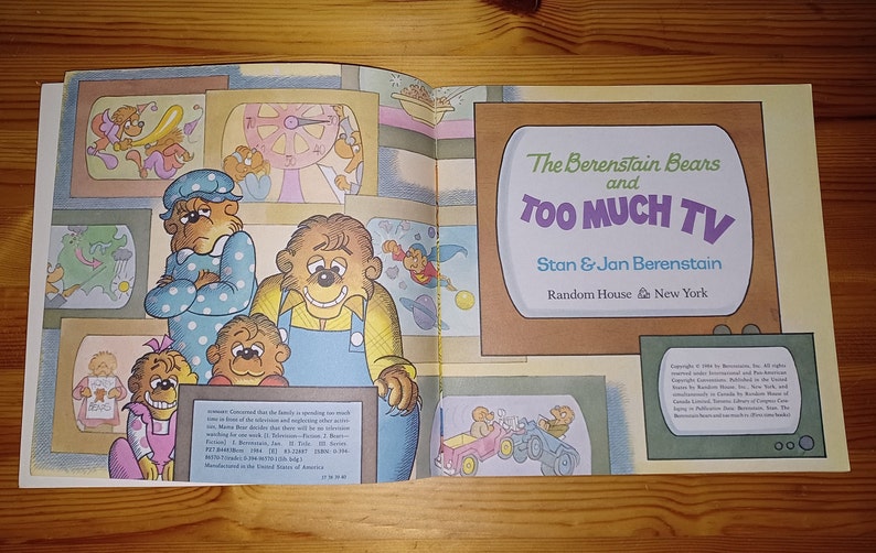 The Berenstain Bears and Too Much TV, by Stan & Jan Berenstain - Etsy