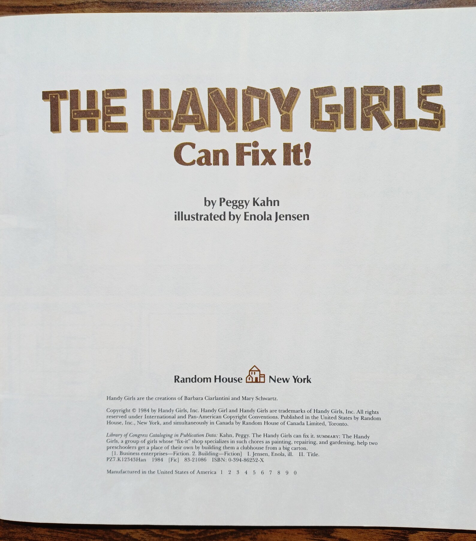 The Handy Girls Can Fix It!, by Peggy Kahn, Illustrated by Enola Jensen ...