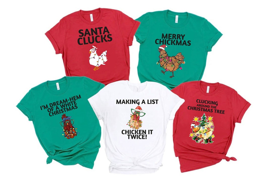 Santa Cluck Matching Family Christmas Shirts Funny Group Christmas Tee ...