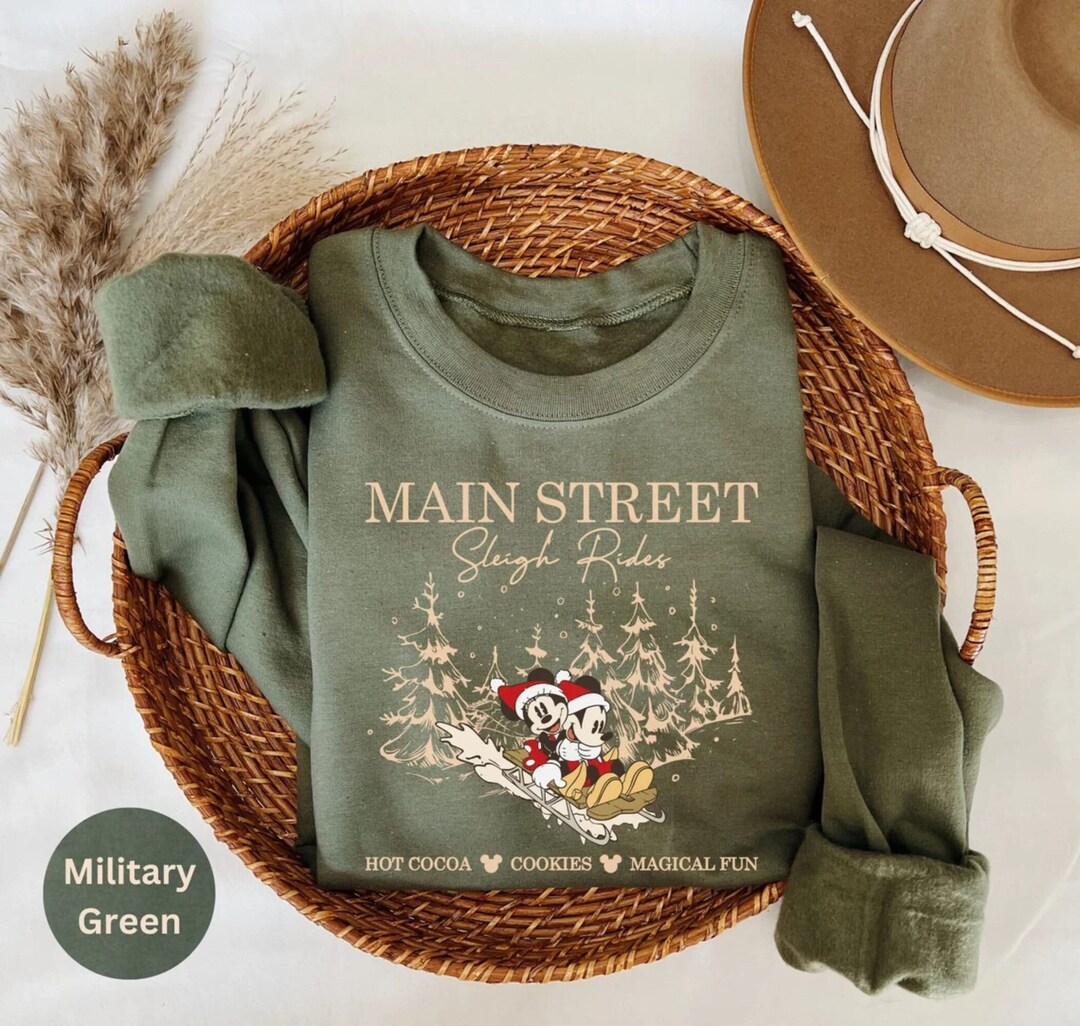 Retro Mickey Minnie Main Street Sleigh Rides Sweatshirt, Magic ...