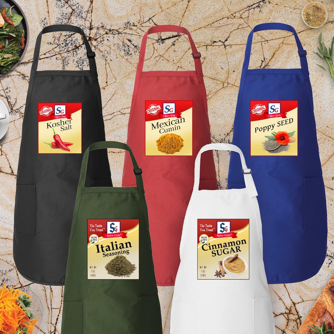 Spice Girl Group Apron, Condiments Matching Apron, Custom Halloween ...