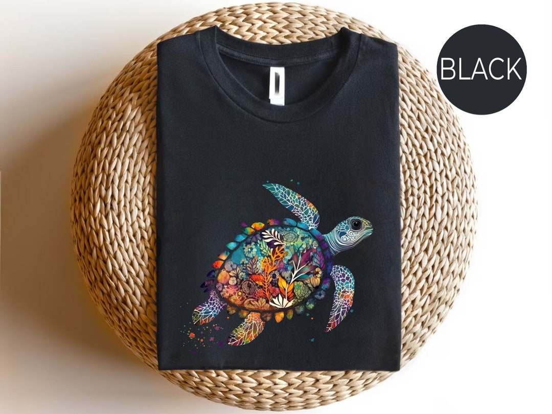 Watercolor Tortoise Shirt,nautical Shirt,colorful Sea Turtle Shirt ...