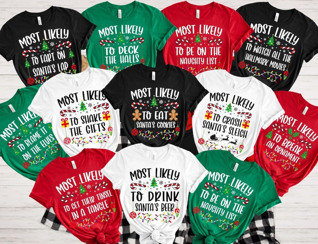 144 Quotes Most Likely to Christmas Shirt, Family Pajamas Family ...