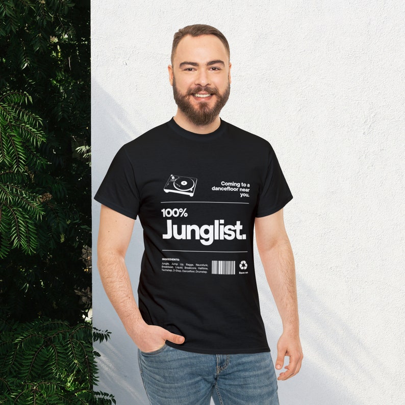 100% Junglist T Shirt Junglist Massive Dnb Drum and Bass Music - Etsy UK