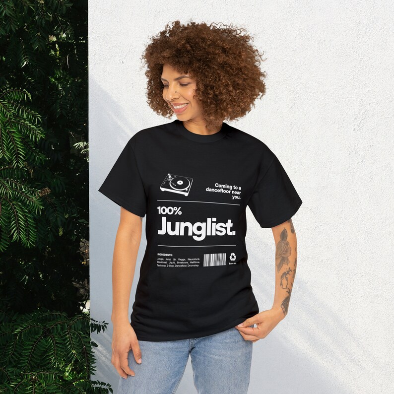 100% Junglist T Shirt Junglist Massive Dnb Drum and Bass Music DJ ...