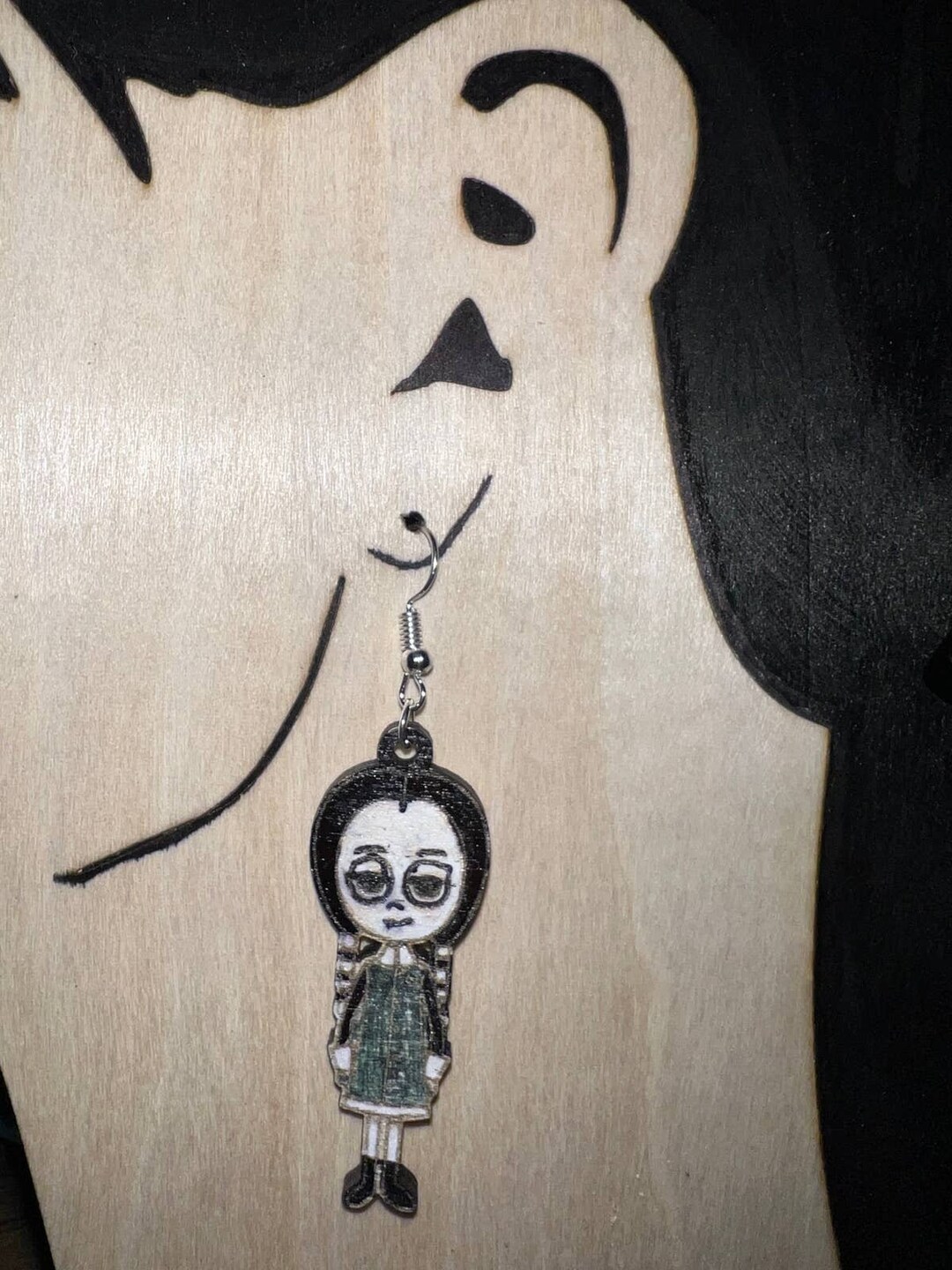Handcrafted Wednesday Addams Earrings Set - A Delightfully Dark Duo! - Etsy