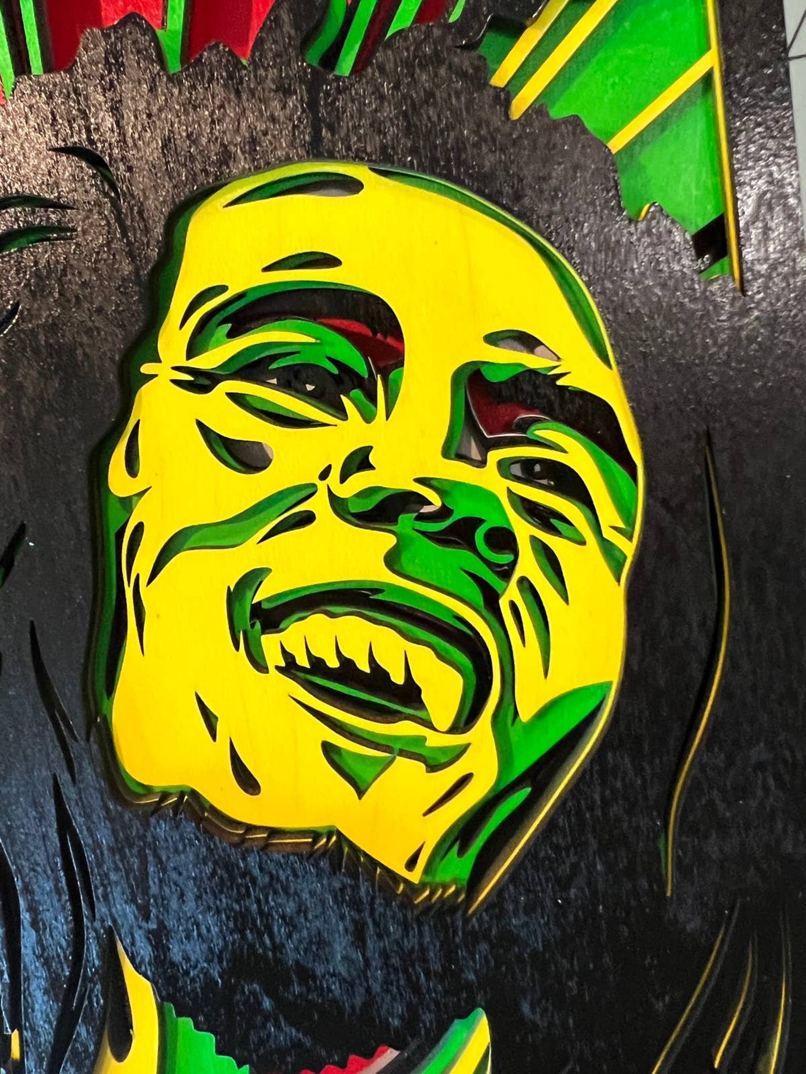 Bob Marley Layered Wood Art - Celebrate the Reggae Legend - Etsy