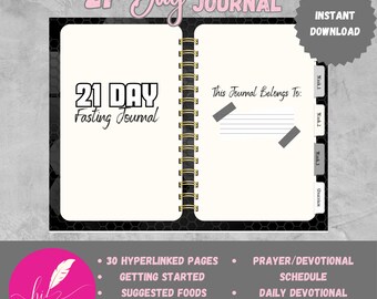 21-day Daniel Fast Journal | Printable Devotional & Meal Plan | Bible ...