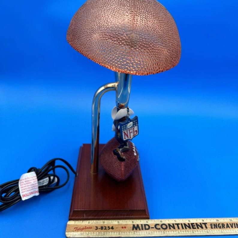 VTG Dallas Cowboys Football Desktop Lamp NFL Wood Base Brass Resin ...