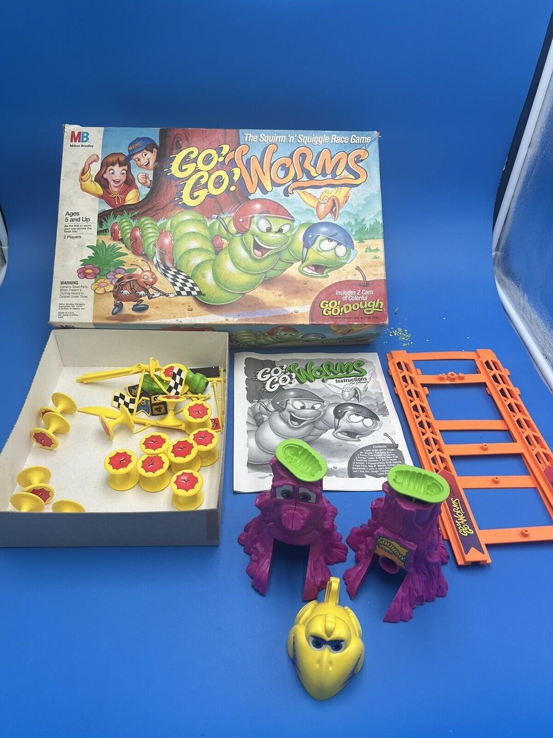 1993 Vintage Go Go Worms Squirm'n Squiggle Race Board Game Milton ...