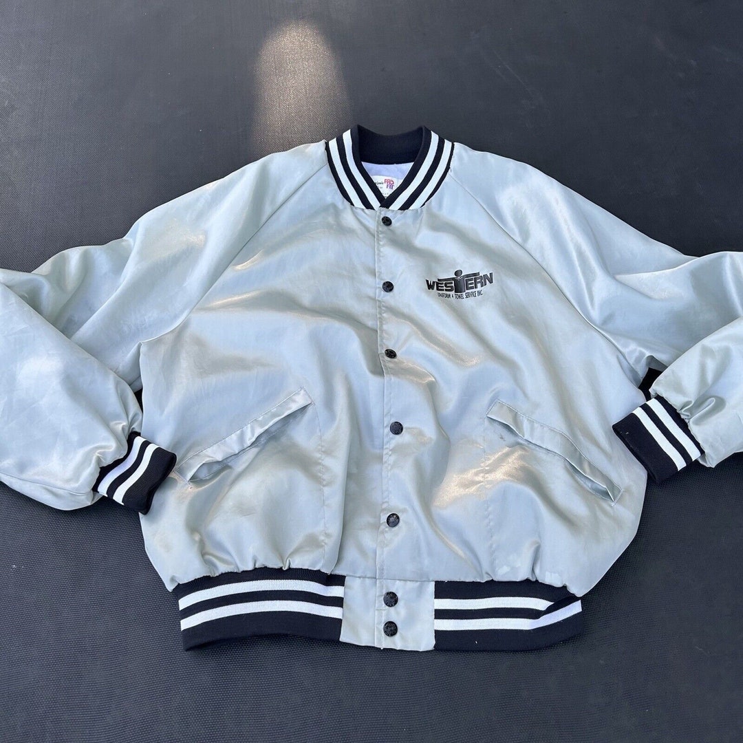 Vintage King Louie Jacket Mens XL Pro Fit Satin Bomber USA Western ...