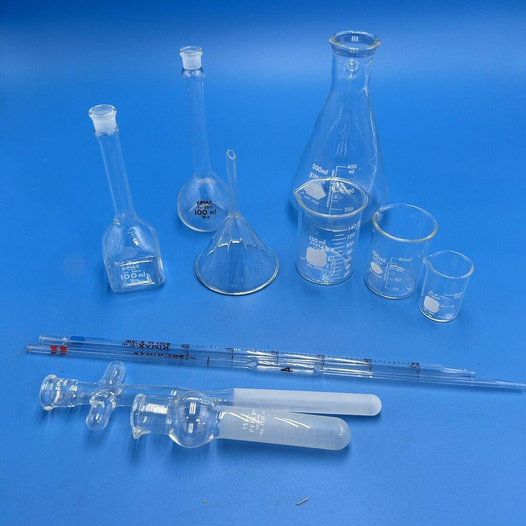 Vintage Lot of 11 Lab Pyrex Kimax Glass Globes Lab Chemistry Apothecary ...
