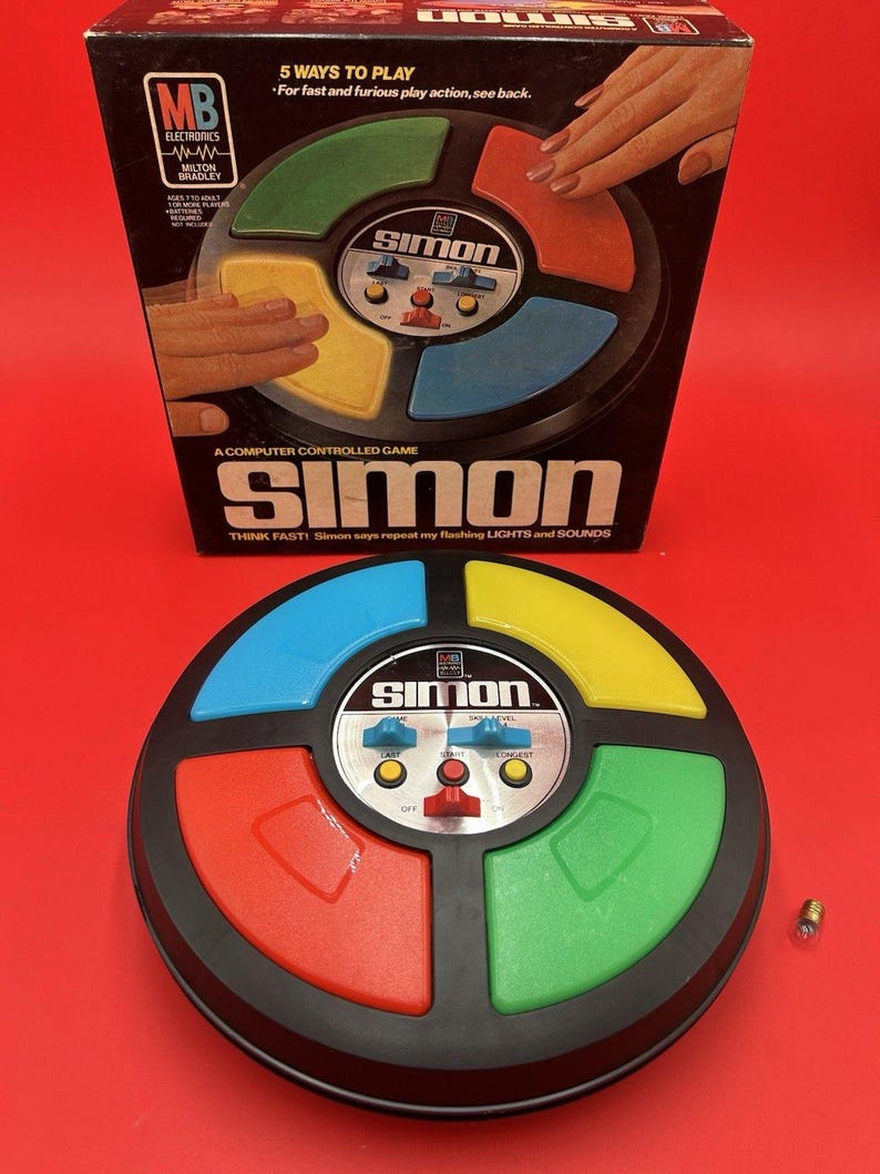 Vintage 1978 Milton Bradley Simon Electronic Game With Box BROKEN ...