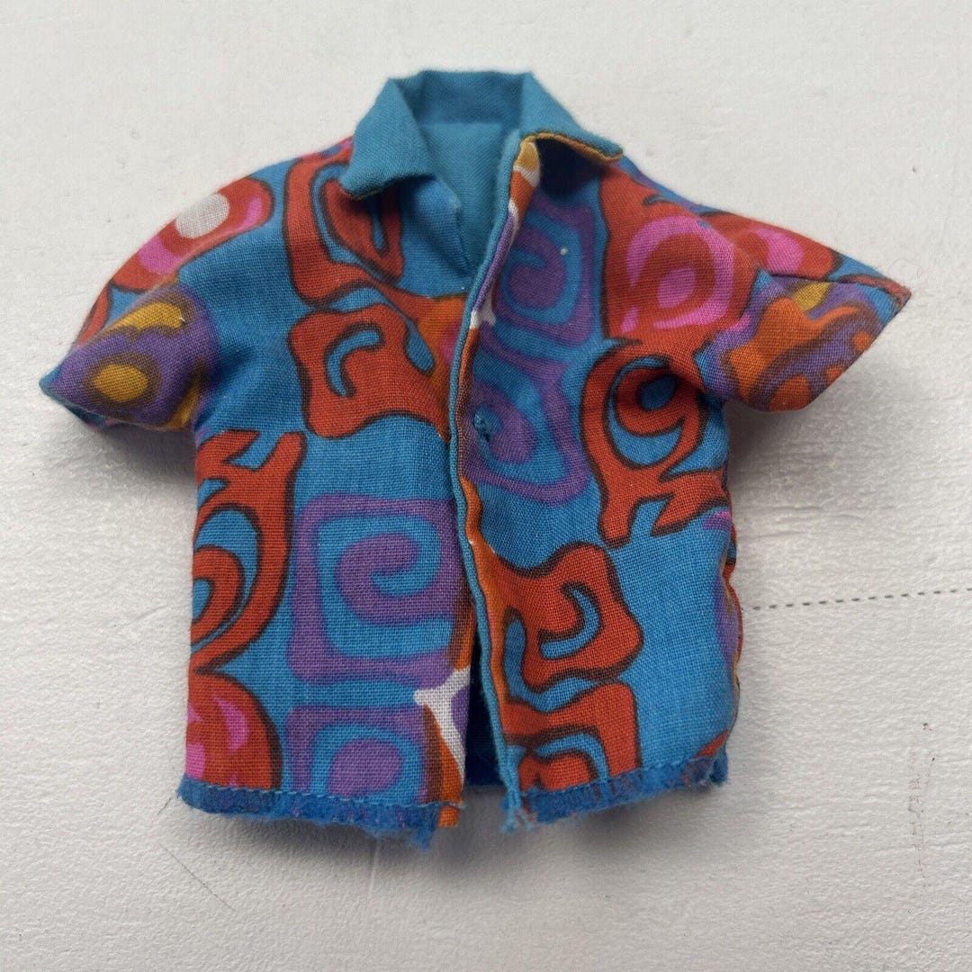 Vintage Ken Doll Clothes - MOD Era Ken or CLONE Print Shirt - Etsy