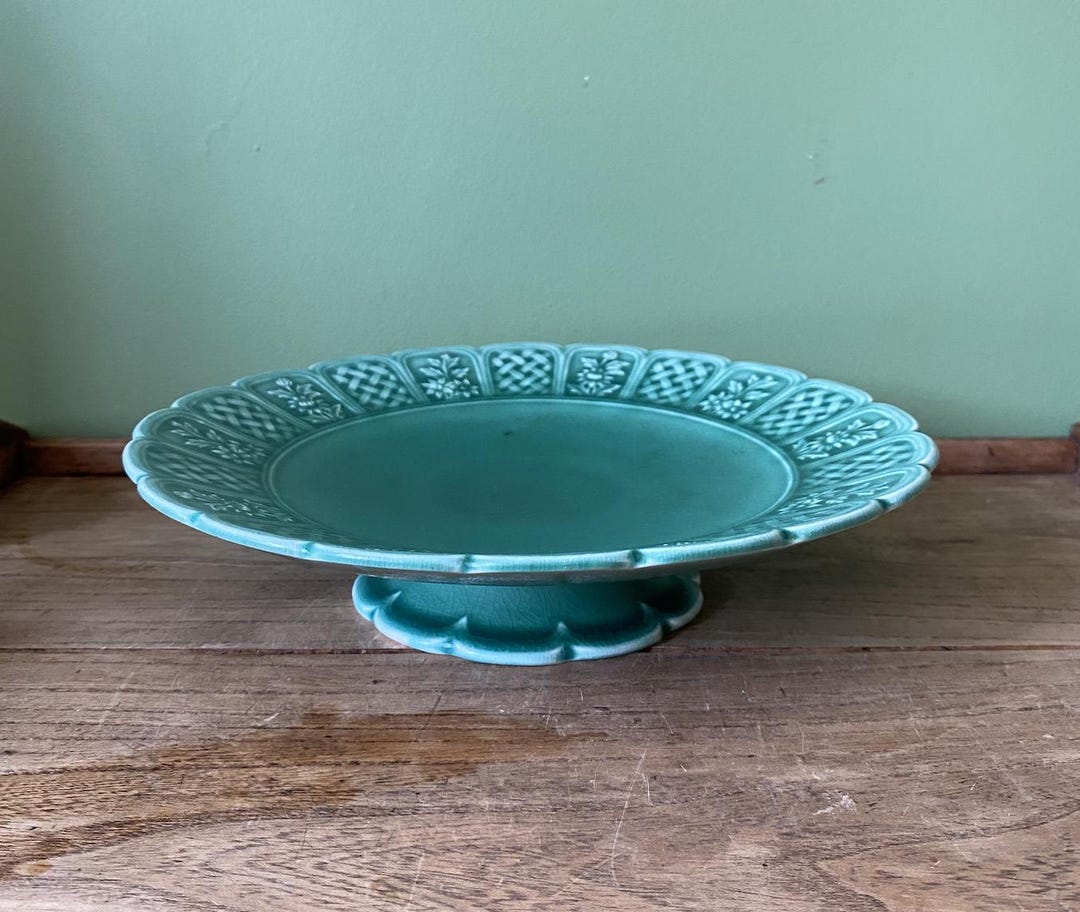 Royal Cauldon Teal Green Low Cake Stand - Etsy