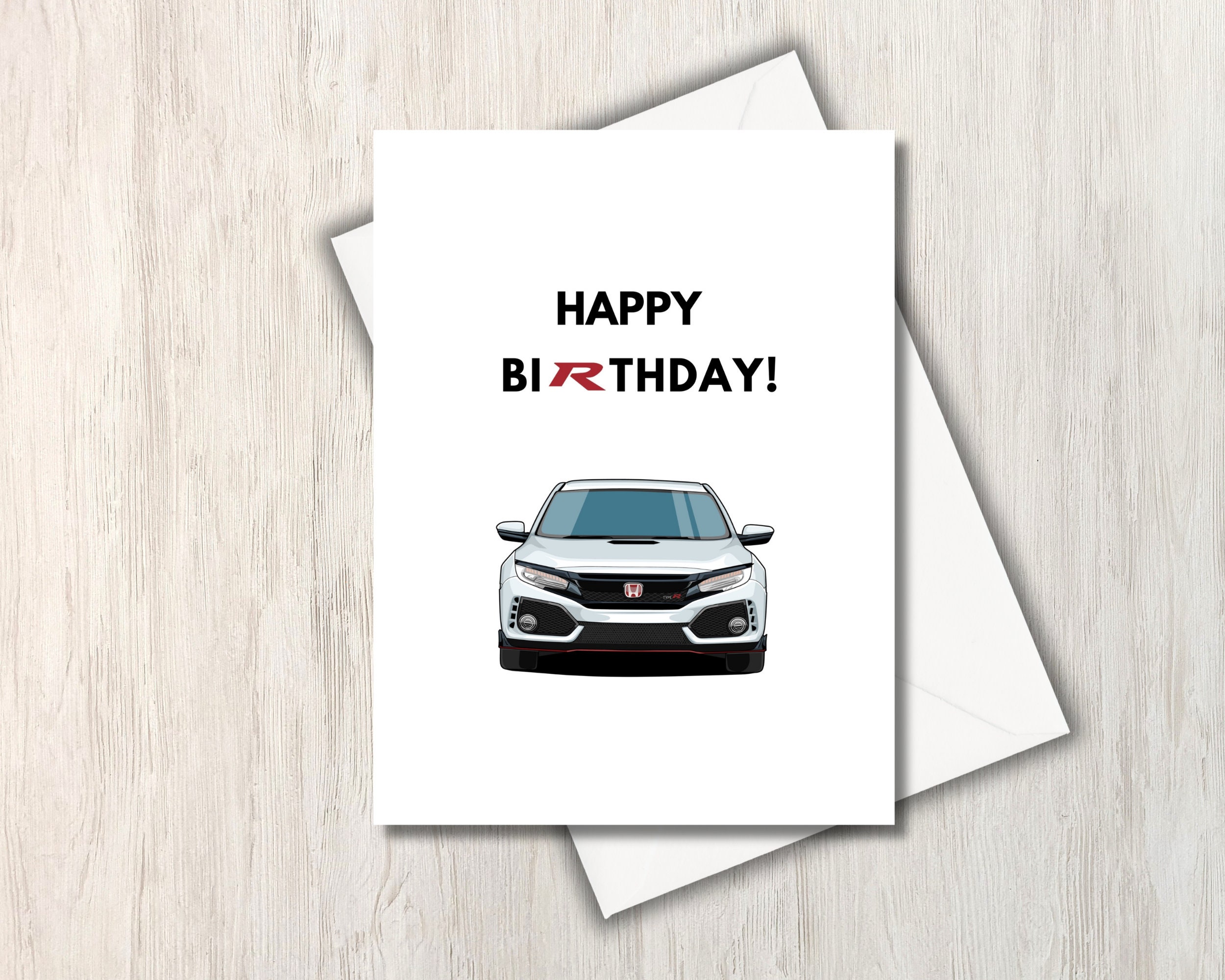 Honda Civic Type R Printable Card, Birthday Card, Honda Lover, JDM Card ...
