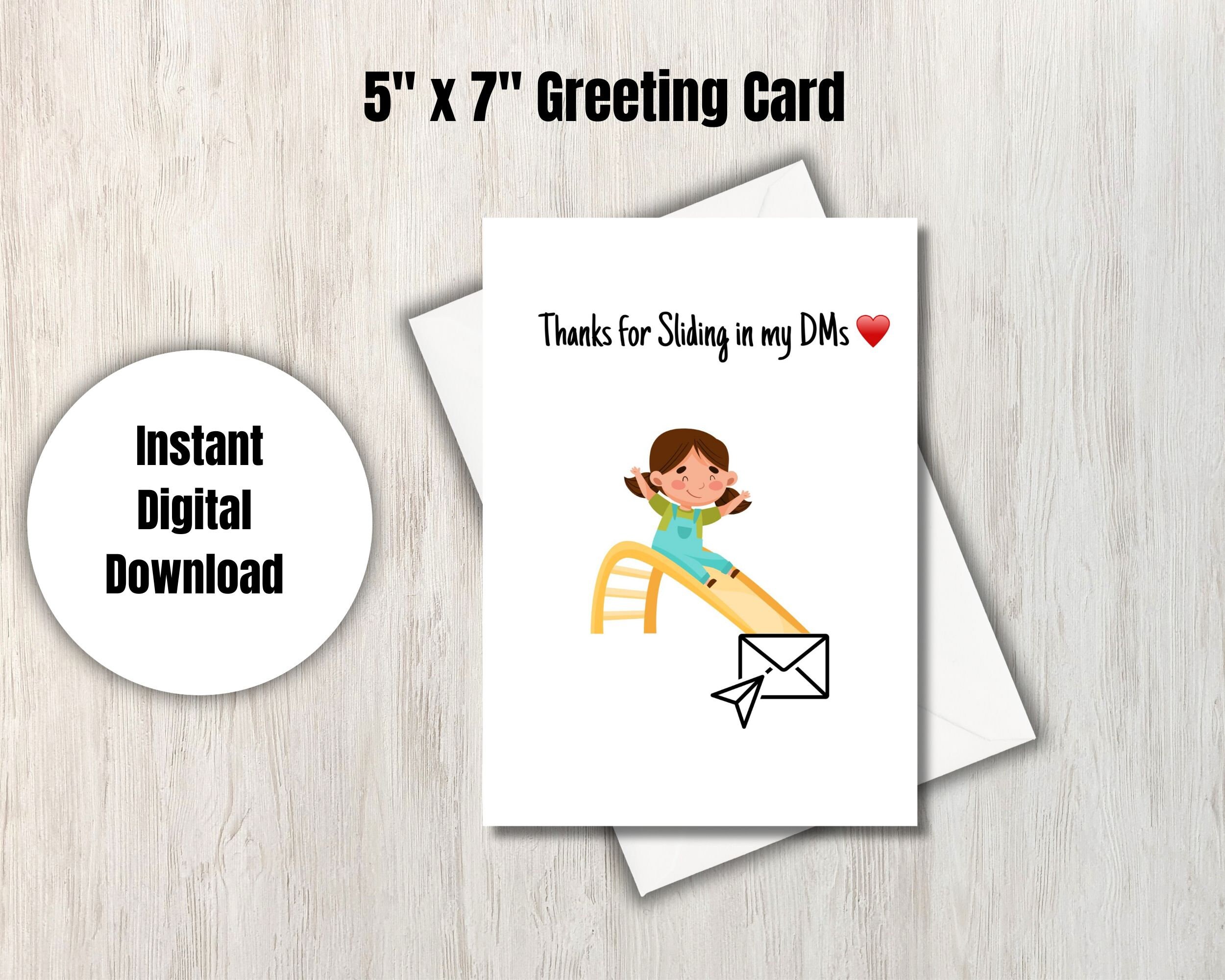 Thanks for Sliding in My DM Card - Instagram, Anniversary, Valentine's ...