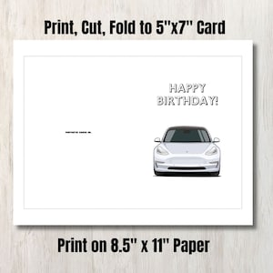 Tesla Model 3 Card - Happy Birthday, Car Card, Cute, Card, Tesla Card ...