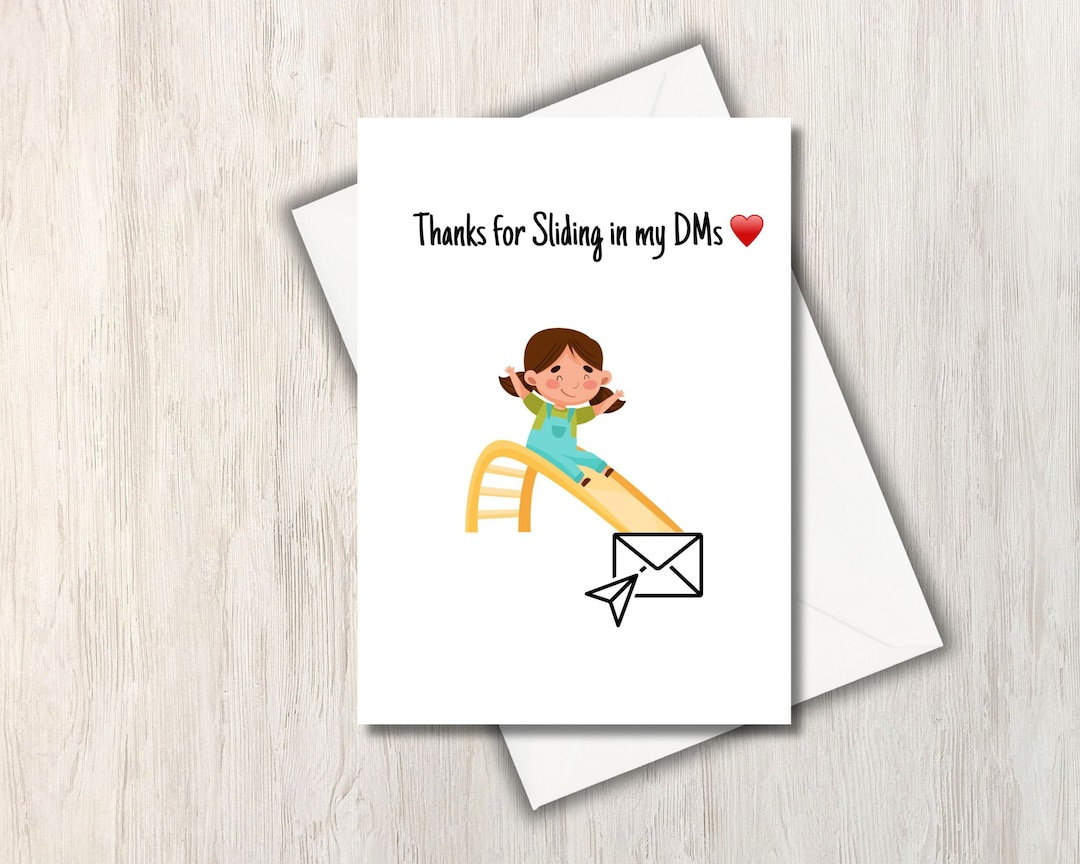 Thanks for Sliding in My DM Card - Instagram, Anniversary, Valentine's ...